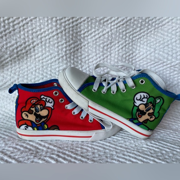 Nintendo | Shoes | Super Mario Boys High Top Sneakers 2 | Poshmark